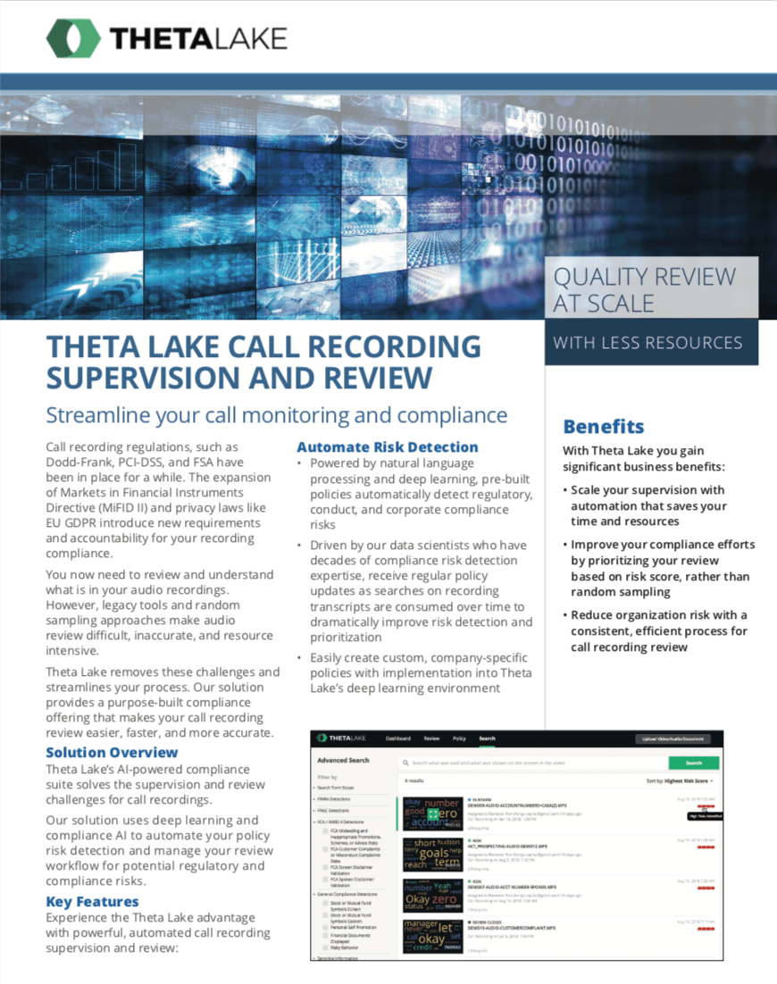 Call Recording Supervision and Review Datasheet